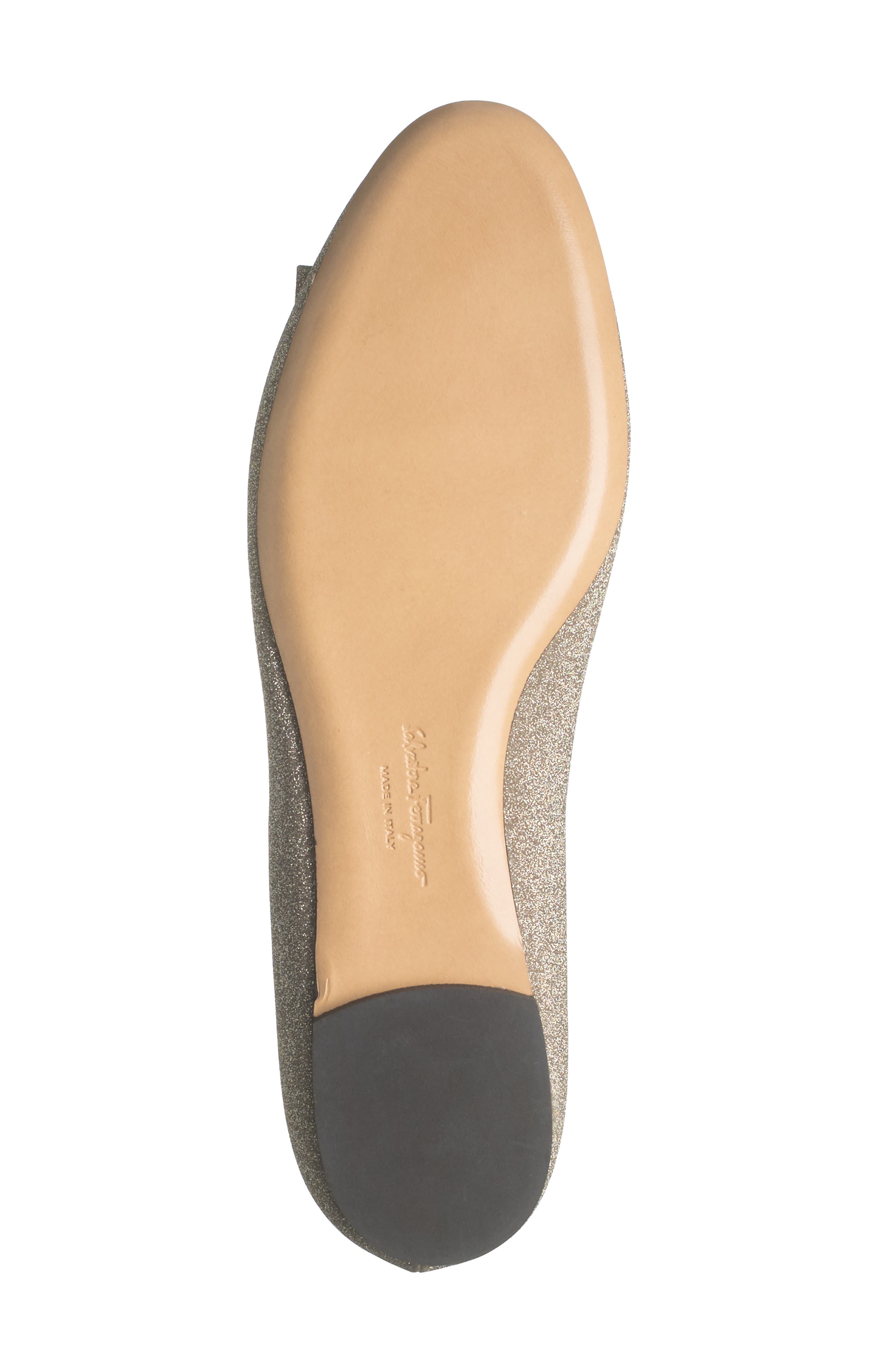 FERRAGAMO Varina Glitter Bow Flat - Extra Wide Width (Women ...