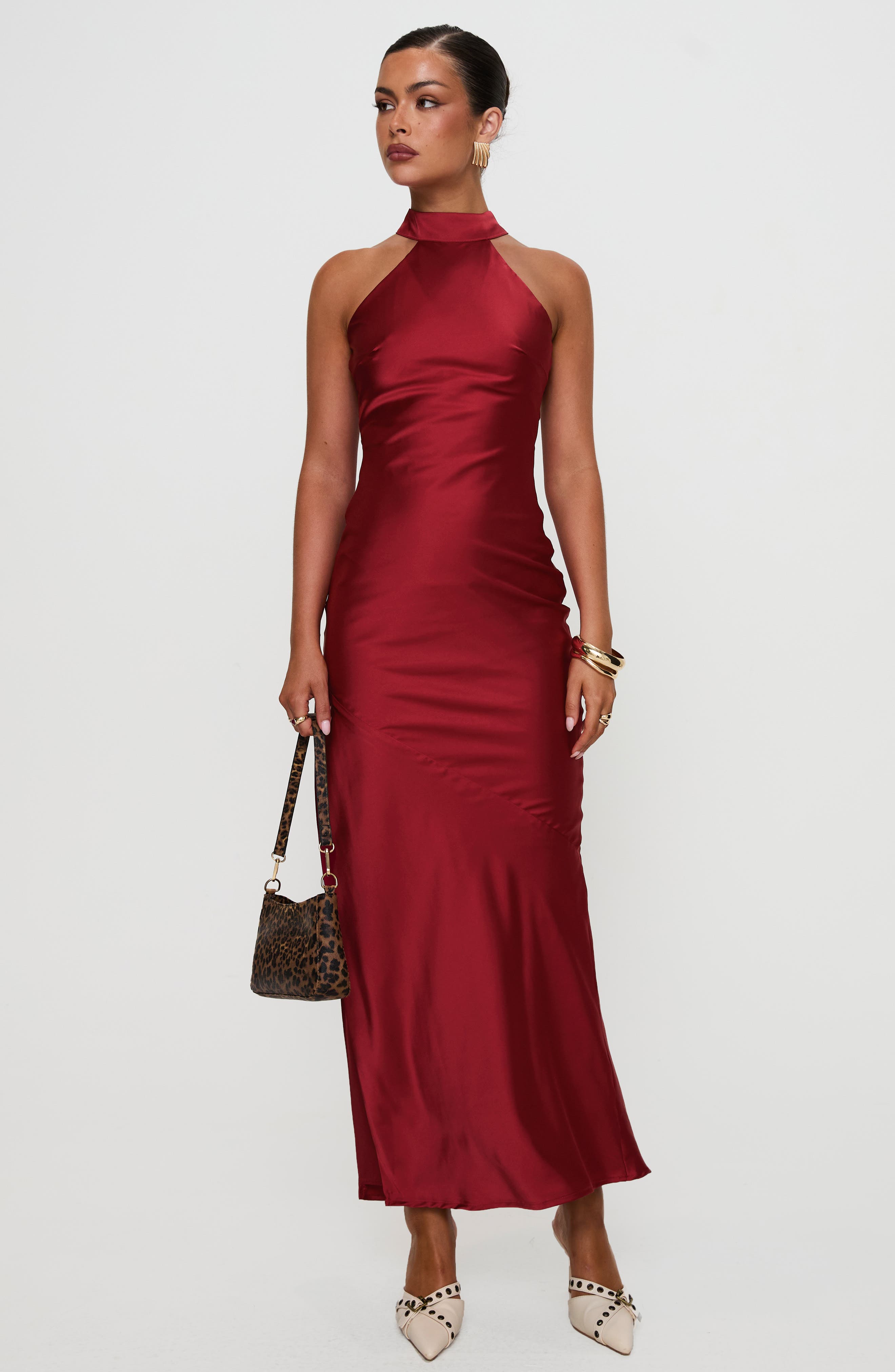 Princess Polly Mordecai Tie Back Satin Maxi Dress | Nordstrom