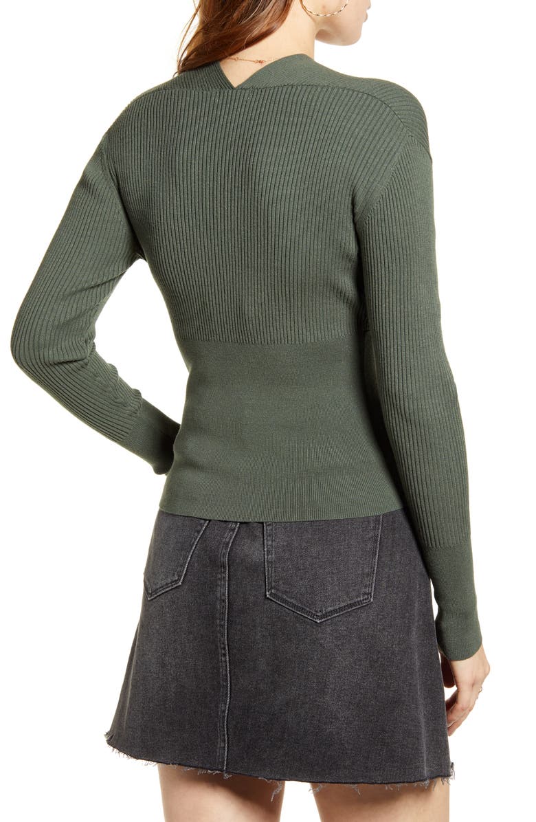 Leith Rib Wrap Banded Top | Nordstromrack
