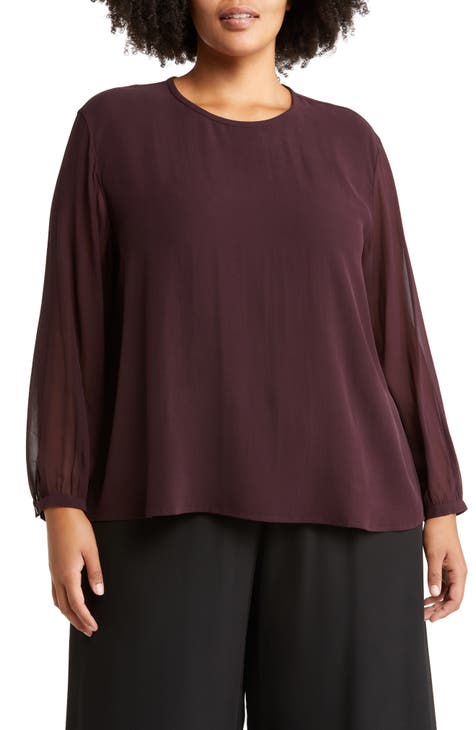 100% Silk Plus-Size Blouses | Nordstrom