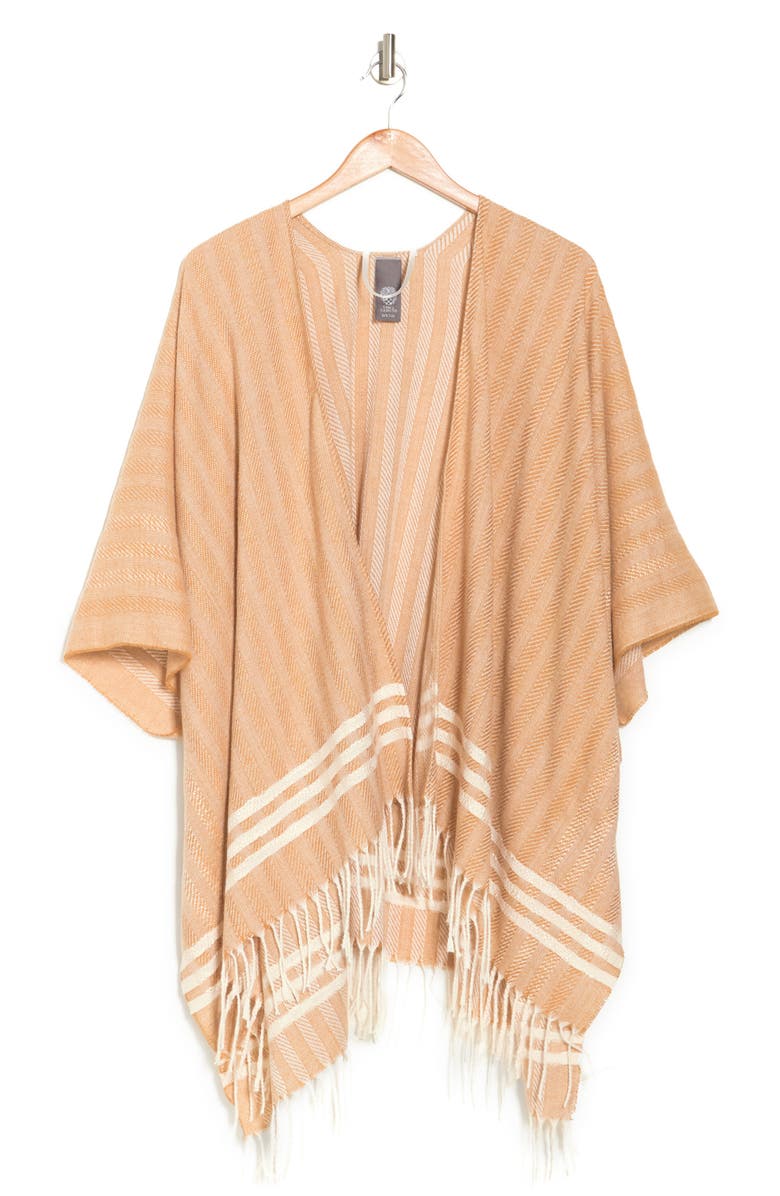 Vince Camuto Herringbone Stripe Fringed Ruana | Nordstromrack
