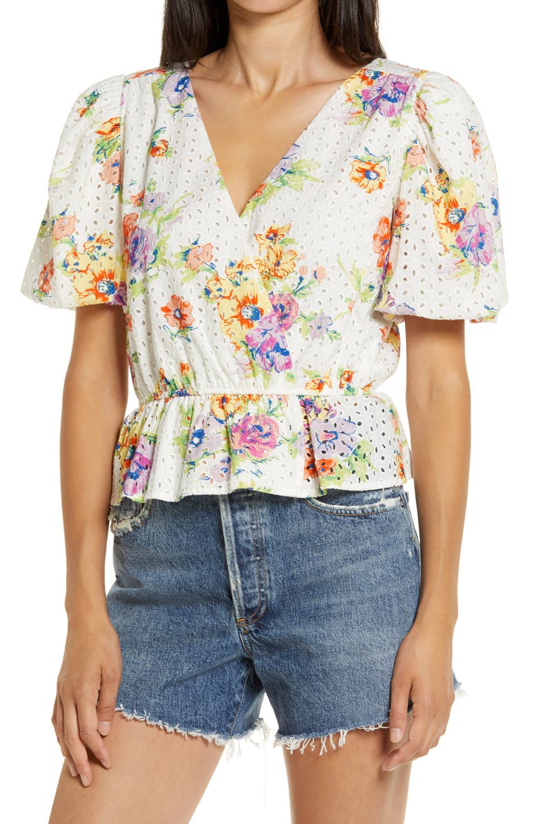 WAYF Bianca Puff Sleeve Top | Nordstrom