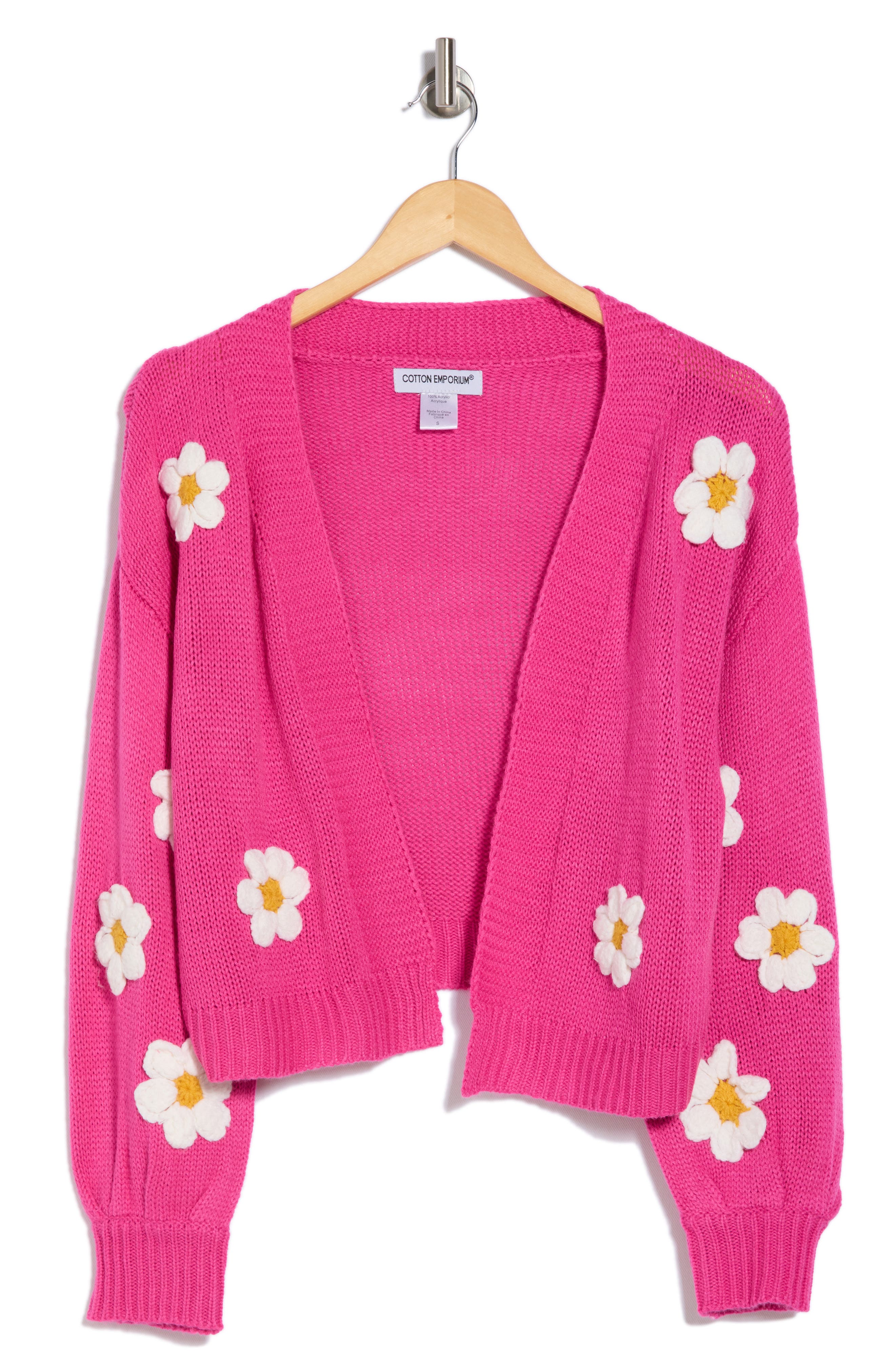Kids' 3D Daisy Opn Front Cardigan (Women) | Nordstromrack