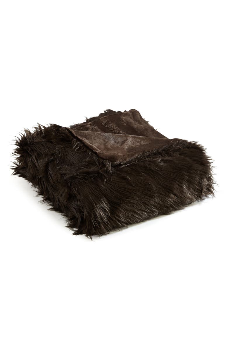 CHIC Krista Shaggy Faux Fur Blanket - 50" x 60" - Brown | Nordstromrack