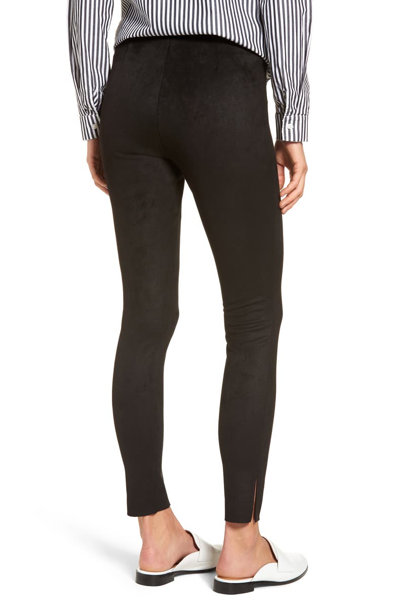 Zeza B by Hue Side Slit Faux Suede Leggings | Nordstromrack