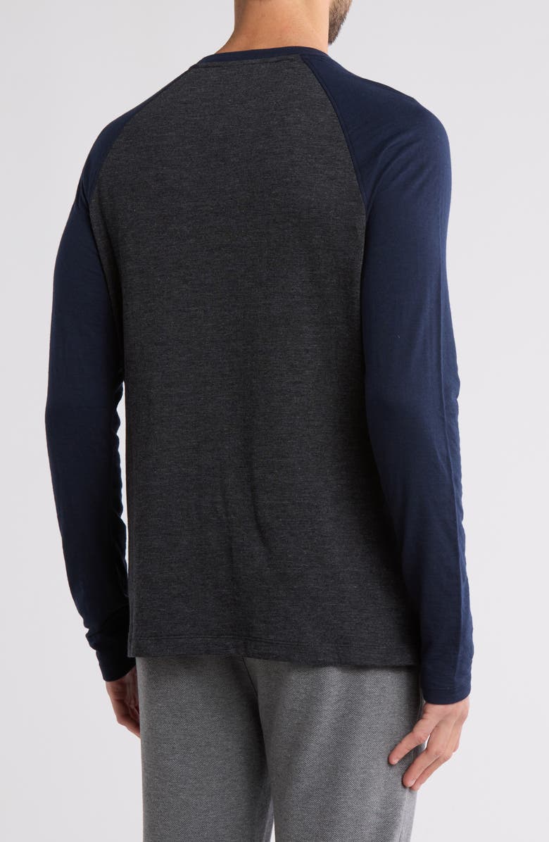 Perry Ellis Heather Colorblock Long Sleeve Baseball T-Shirt | Nordstromrack