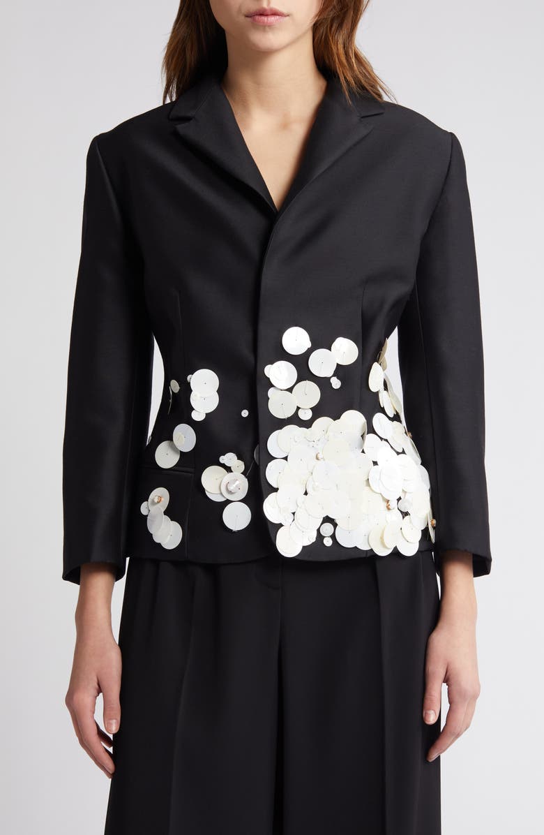 SAINT SINTRA Swarvoski® Crystal Embellished Wool & Silk Blazer | Nordstrom