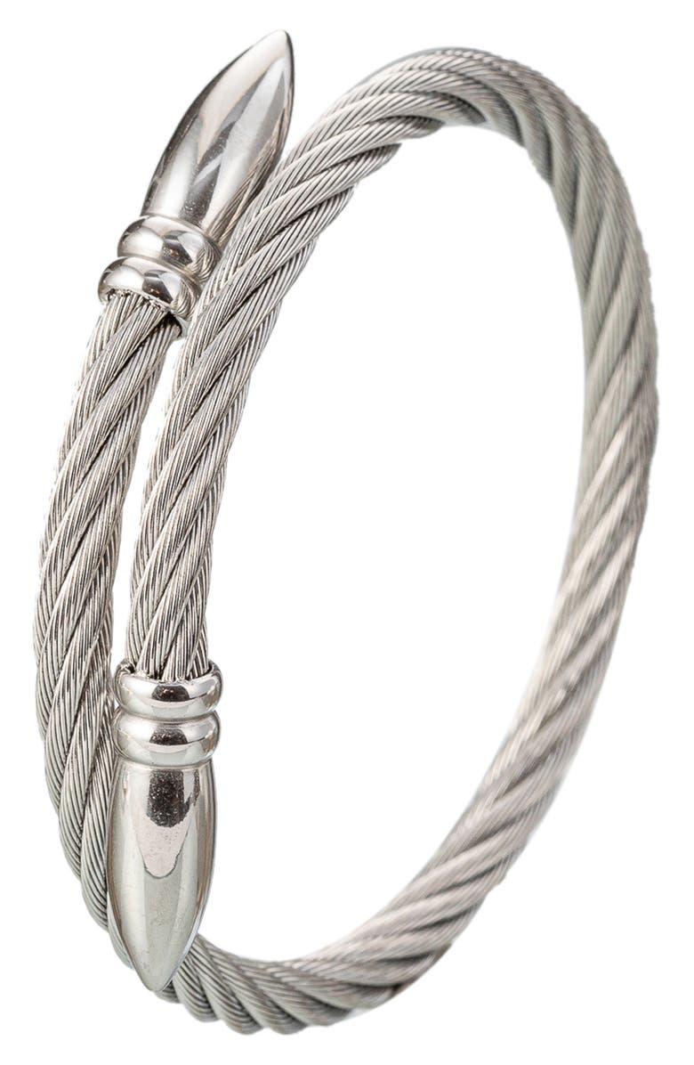 EYE CANDY LOS ANGELES Titanium Double Spike Twisted Cable Bracelet ...