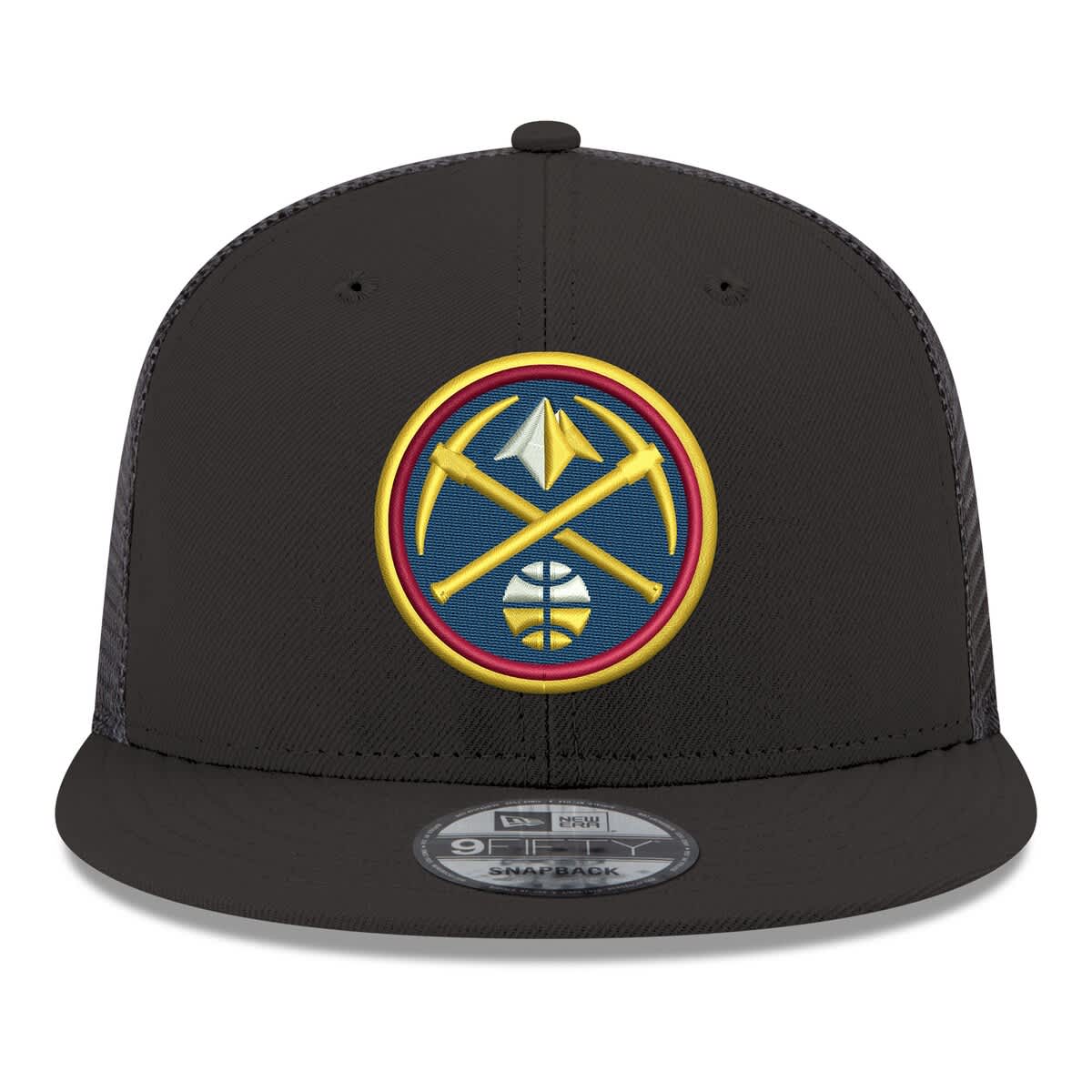 Men's New Era Black Denver Nuggets Core Logo Meshback 9FIFTY Snapback ...