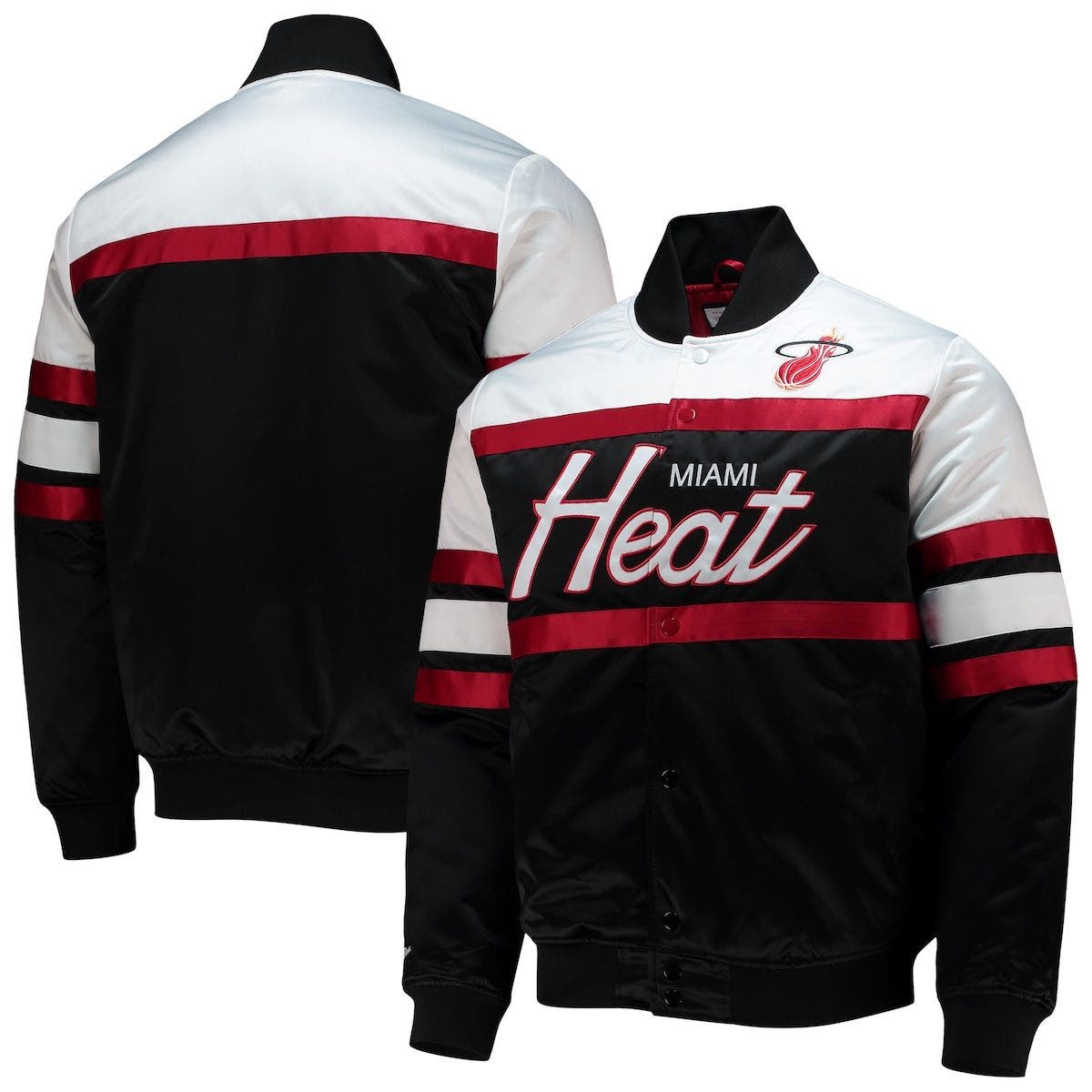 Mitchell & Ness Men's Mitchell & Ness Black Miami Heat Hardwood ...