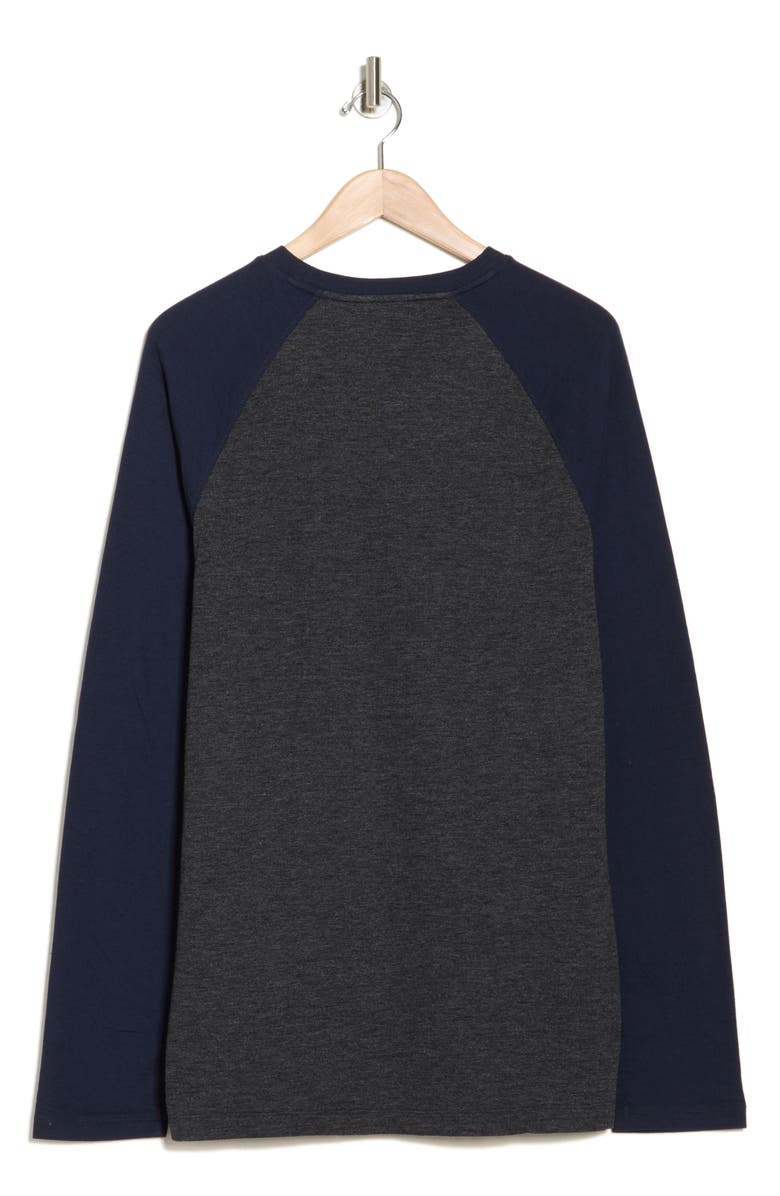 Perry Ellis Heather Colorblock Long Sleeve Baseball T-Shirt | Nordstromrack
