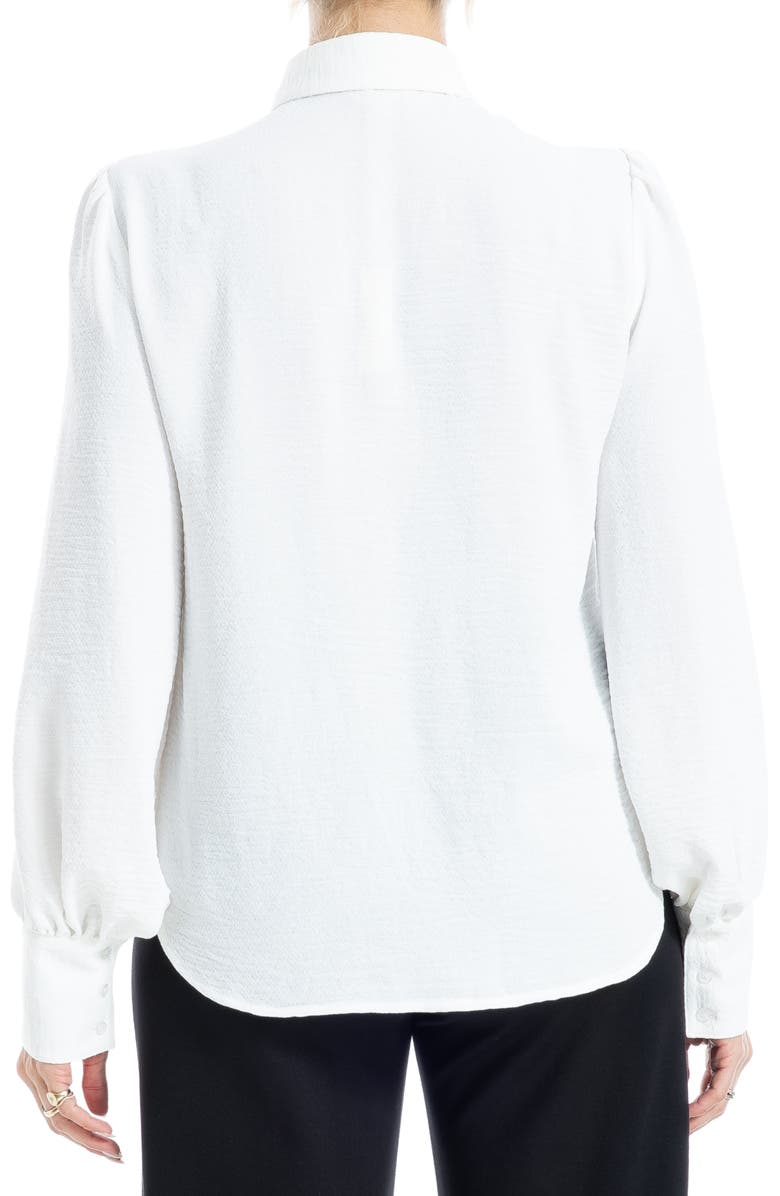 MAX STUDIO Ruffle Button Placket Long Sleeve Blouse | Nordstromrack