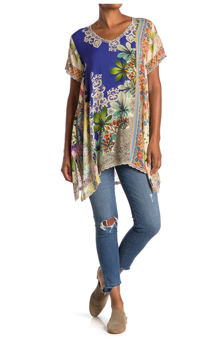 Johnny Was Marron Mixed Print Sharkbite Tunic | Nordstromrack