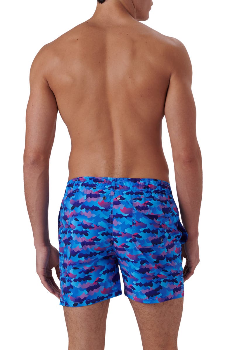 Bugatchi Archer Wave Print Swim Trunks | Nordstrom