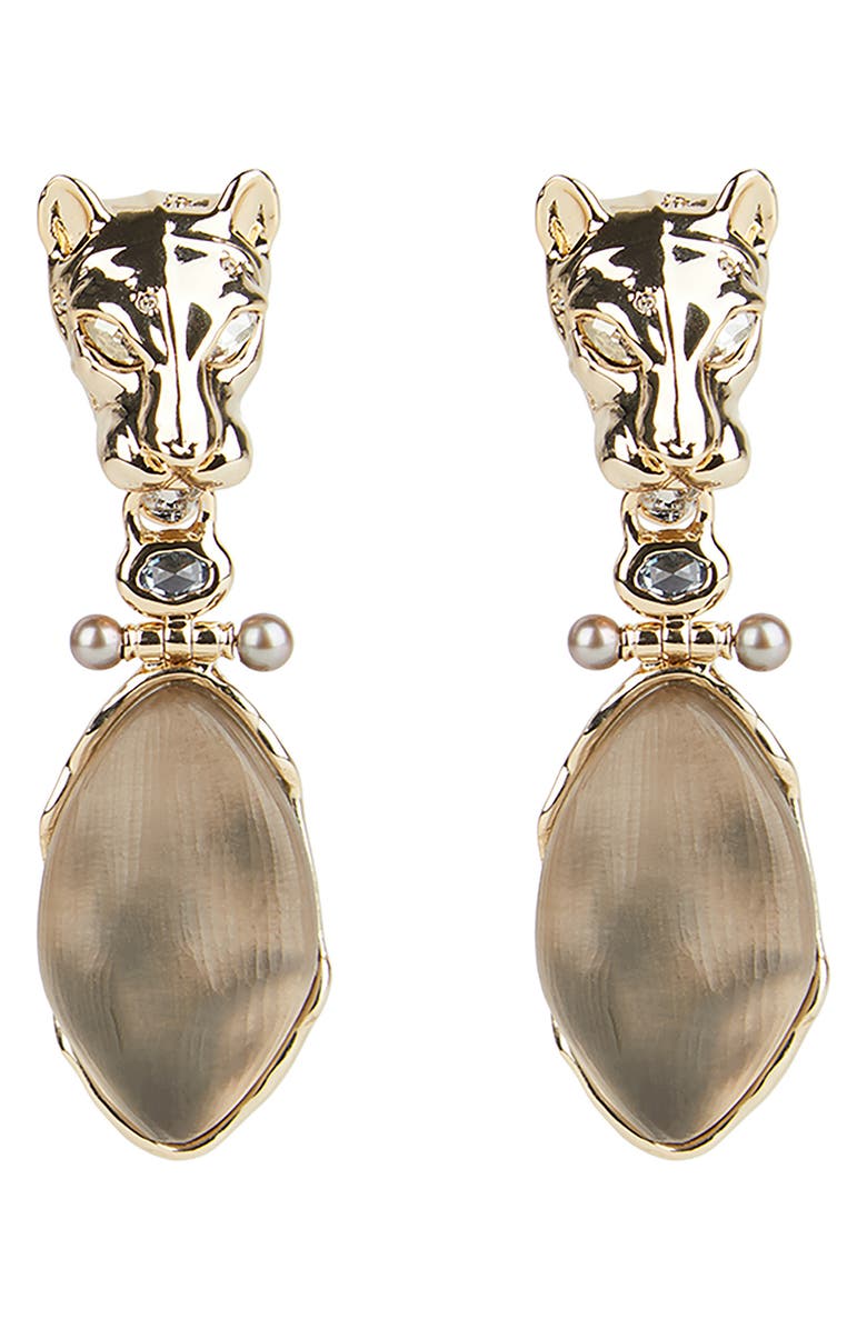 Alexis Bittar Future Antiquity Panther Head Clip-On Drop Earrings ...