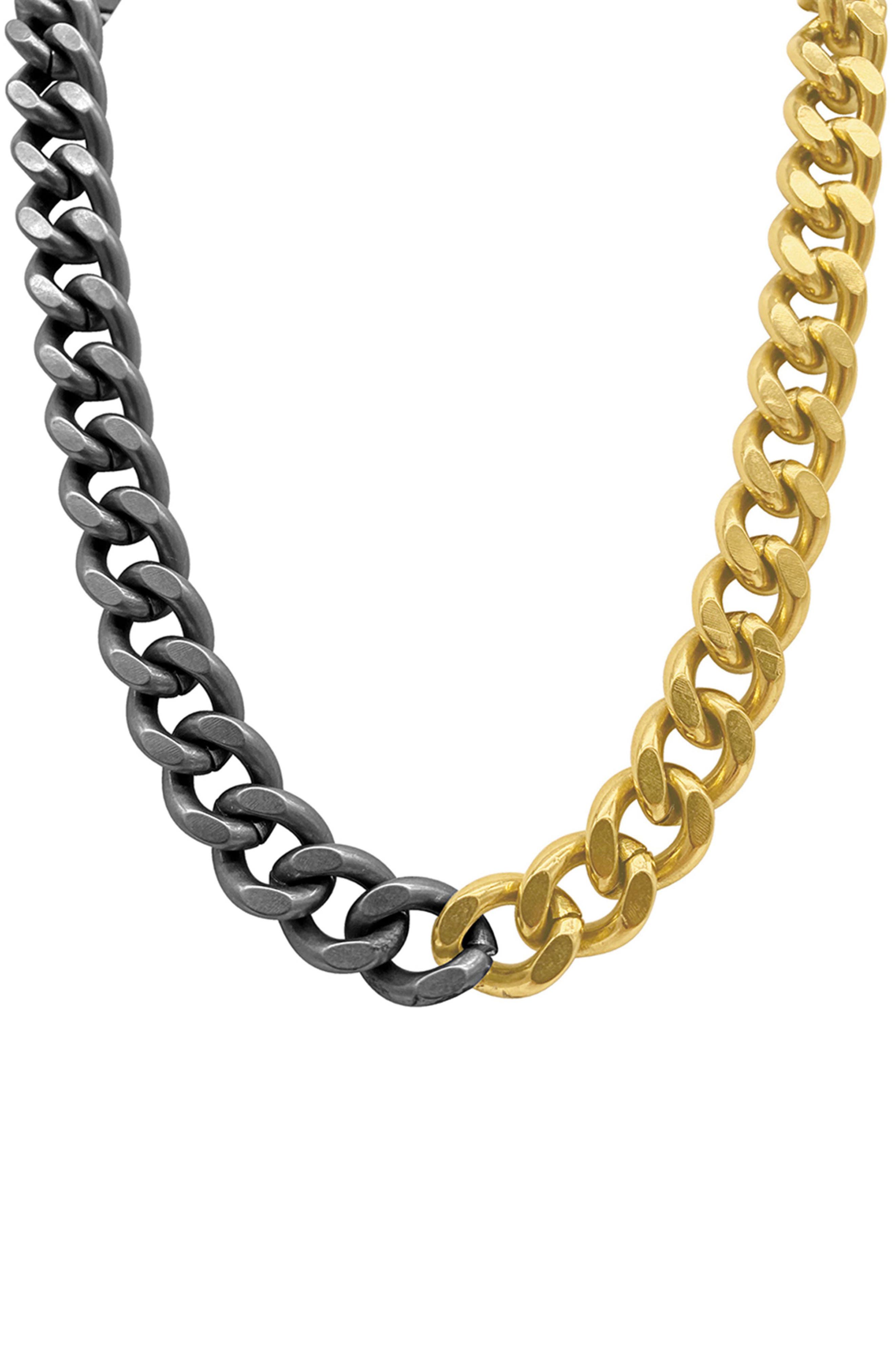 ADORNIA FINE Two-Tone Curb Chain Necklace | Nordstromrack