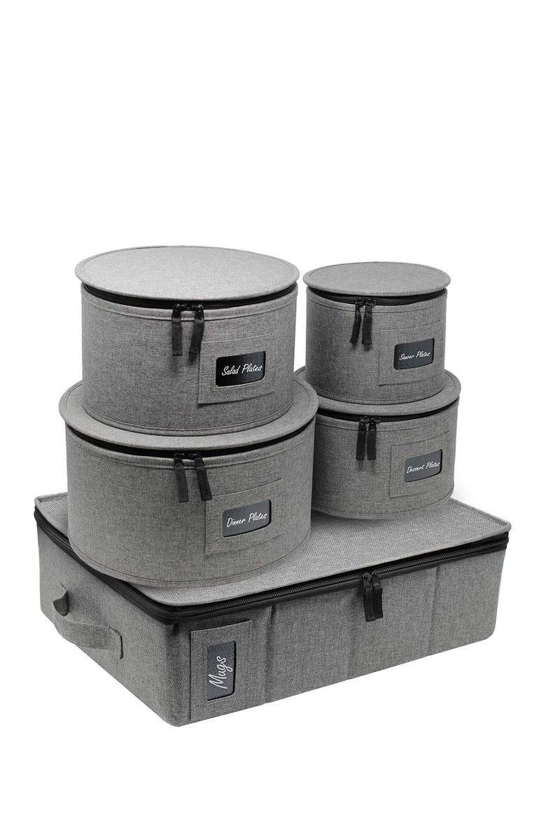 SORBUS 5-Piece Dinnerware Storage Set - Grey | Nordstromrack