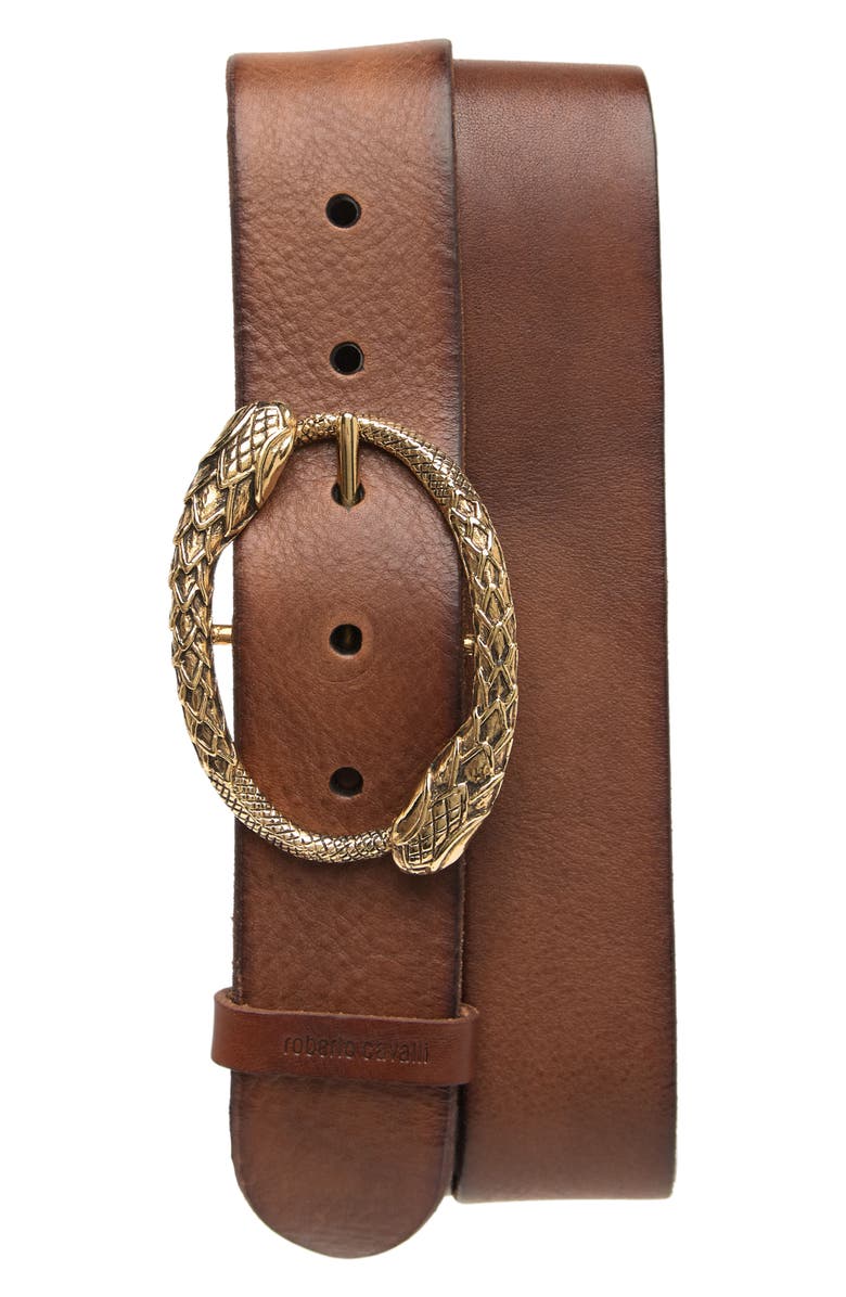 Roberto Cavalli Snake Buckle Leather Belt | Nordstromrack