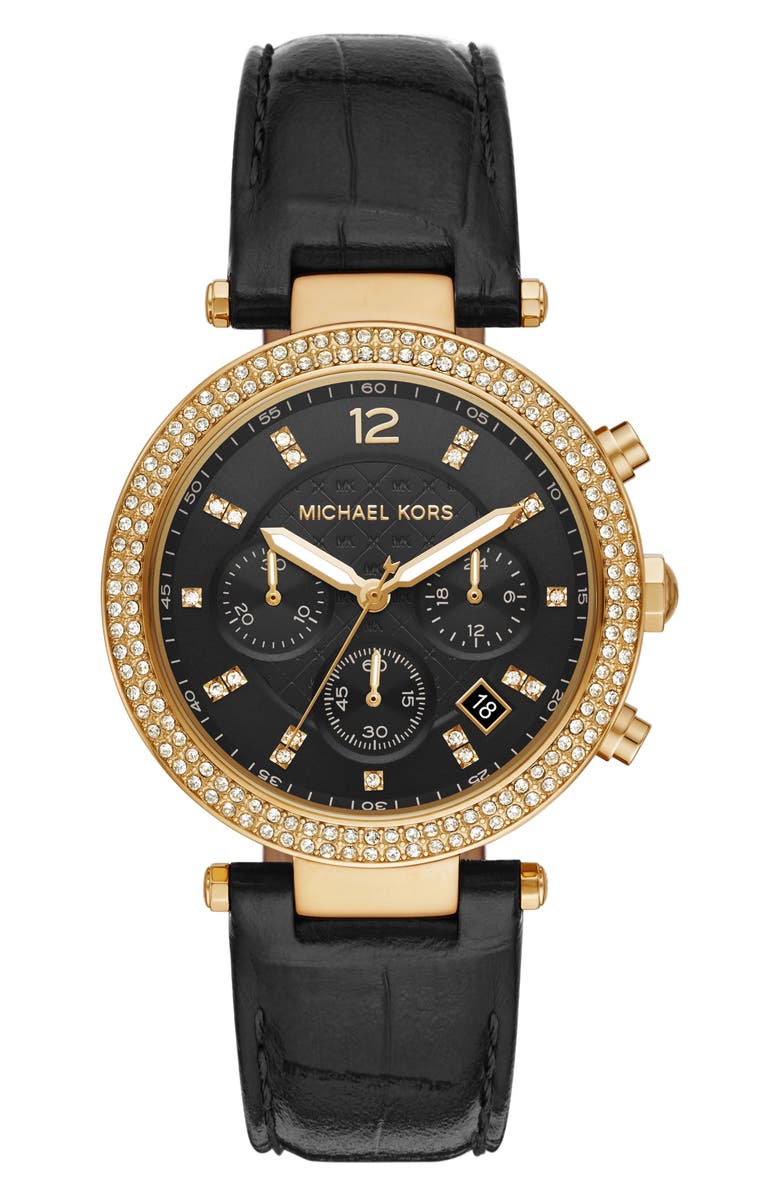 Michael Kors MICHAEL Michael Kors Parker Chronograph Leather Strap ...