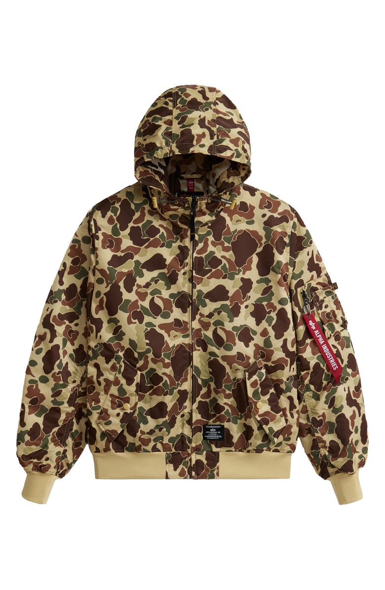 Alpha Industries L-2B GEN II Water Resistant Camo Print Hooded Flight ...