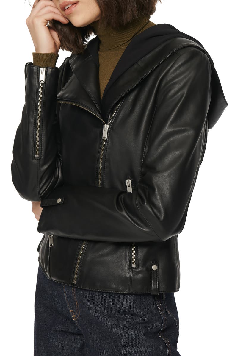 Marc New York Hooded Leather Jacket | Nordstrom