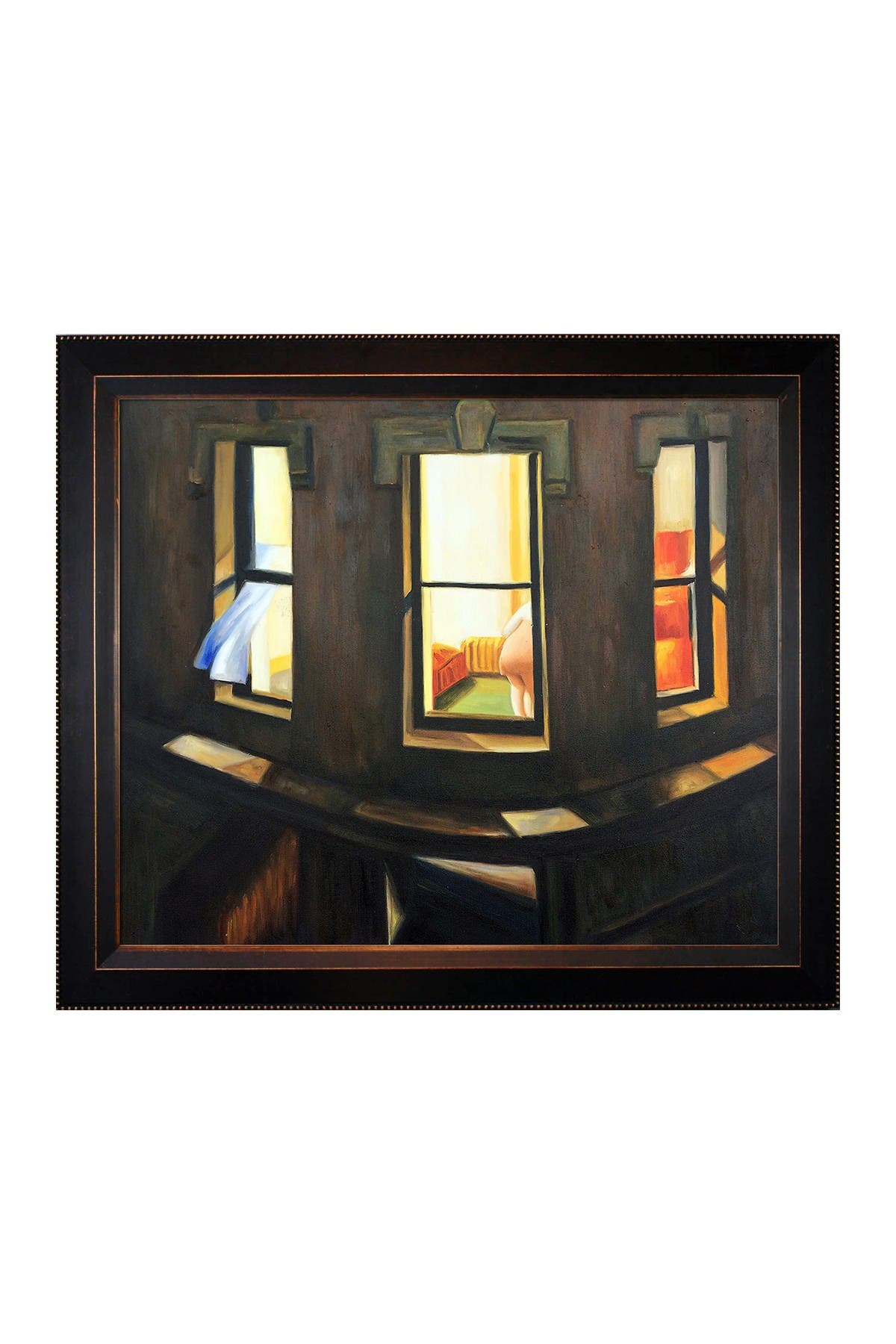 OVERSTOCK ART Night Windows by Edward Hopper Framed Canvas Wall Art ...