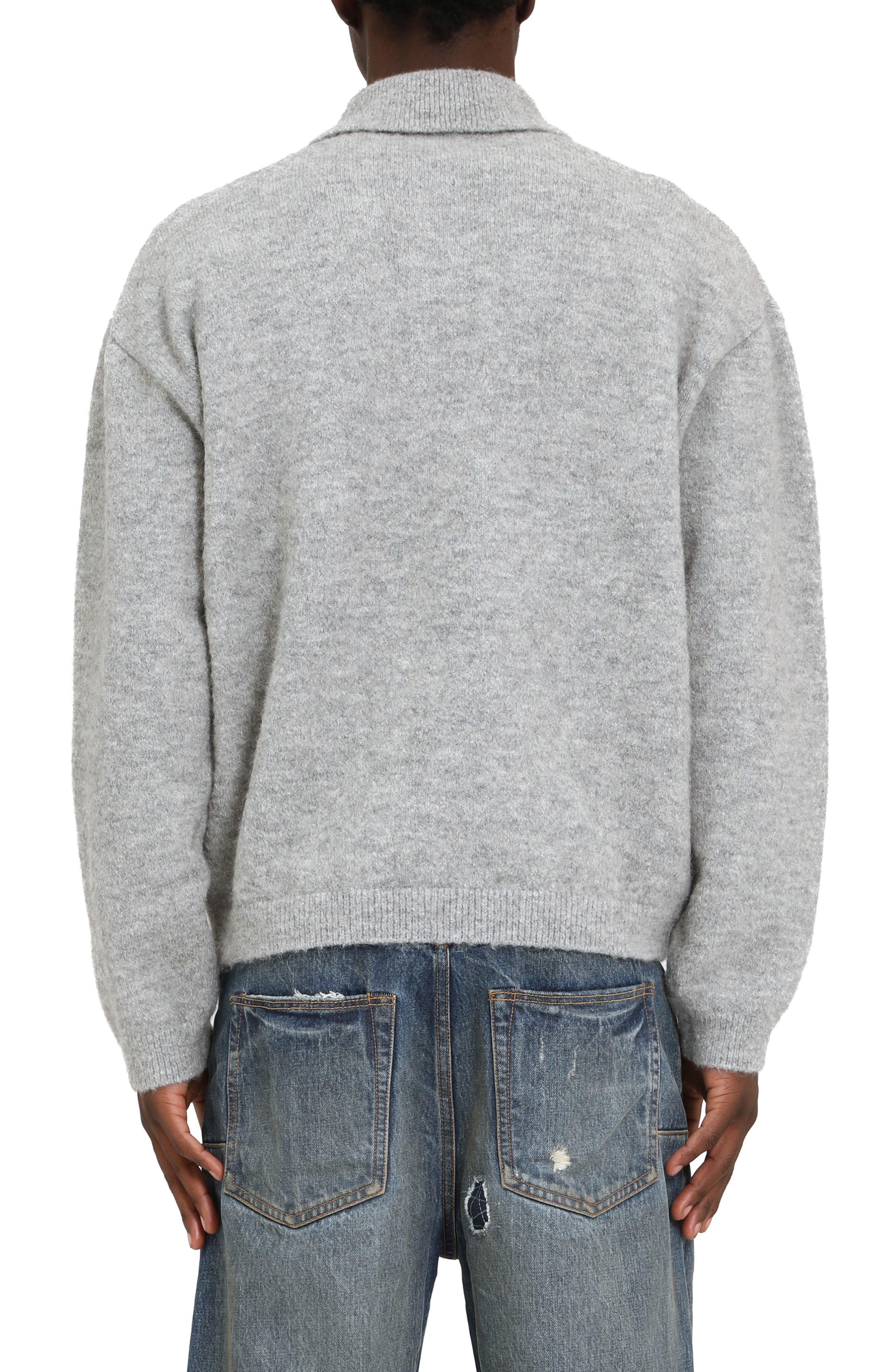 PURPLE BRAND Relaxed Fit Intarsia Logo Polo Sweater | Nordstromrack