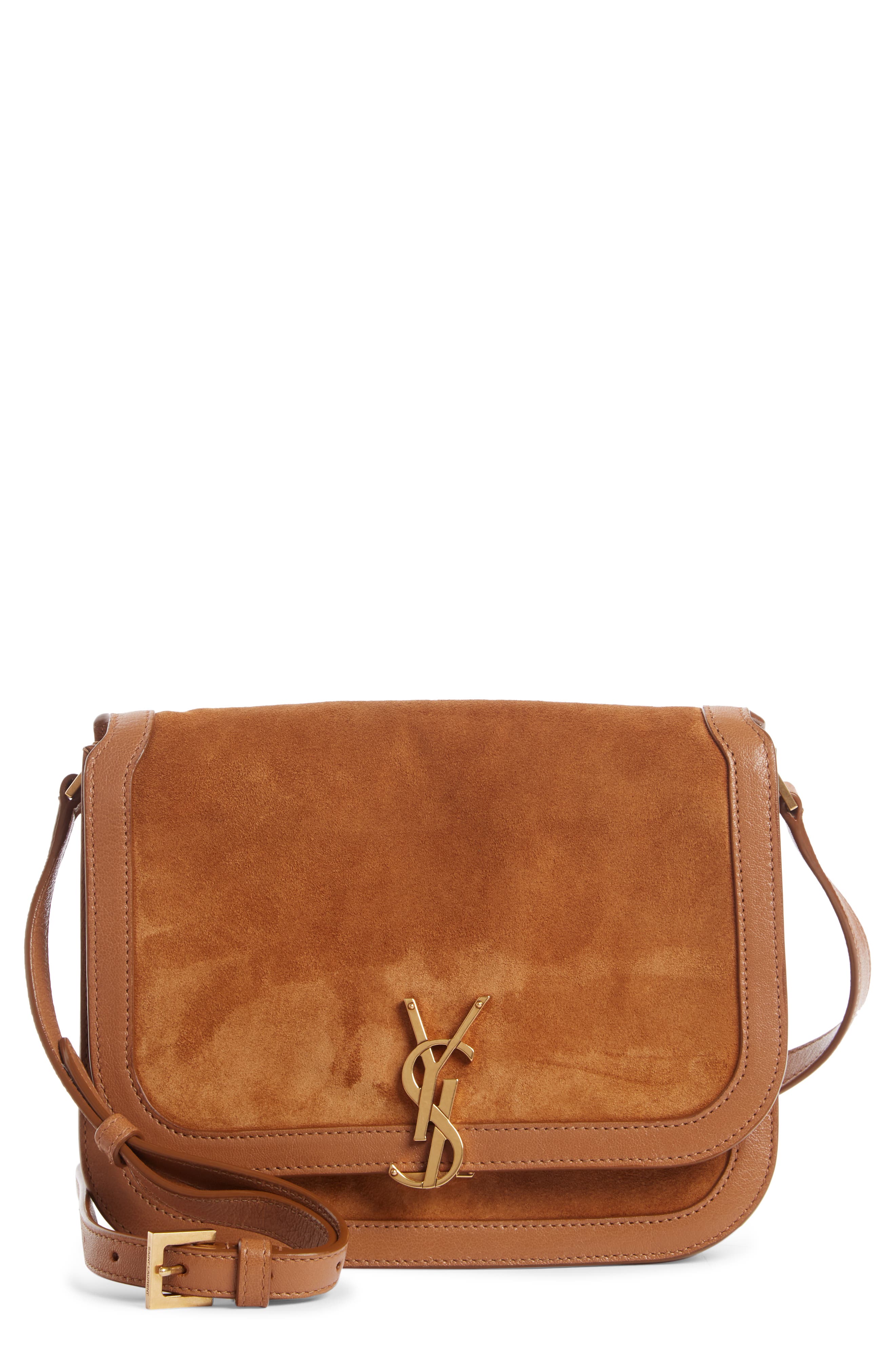 Saint Laurent Medium Solferino Suede Satchel | Nordstrom