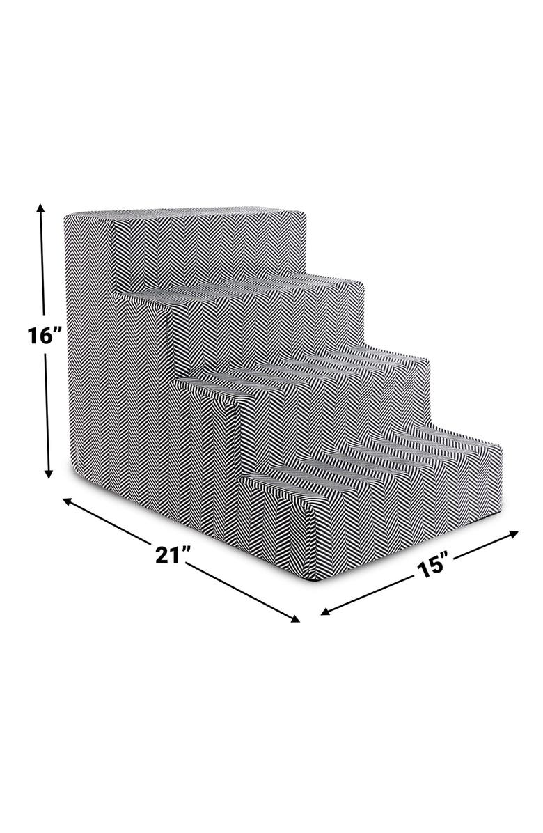 Precious Tails Herringbone High Density Foam 4 Steps Pet Dog Stairs ...