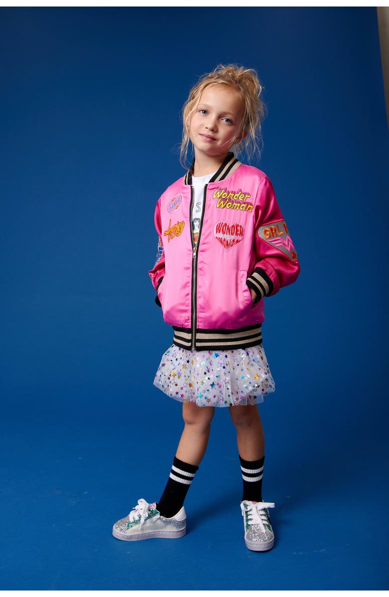 Lola + The Boys Wonder Woman Satin Bomber | Nordstrom