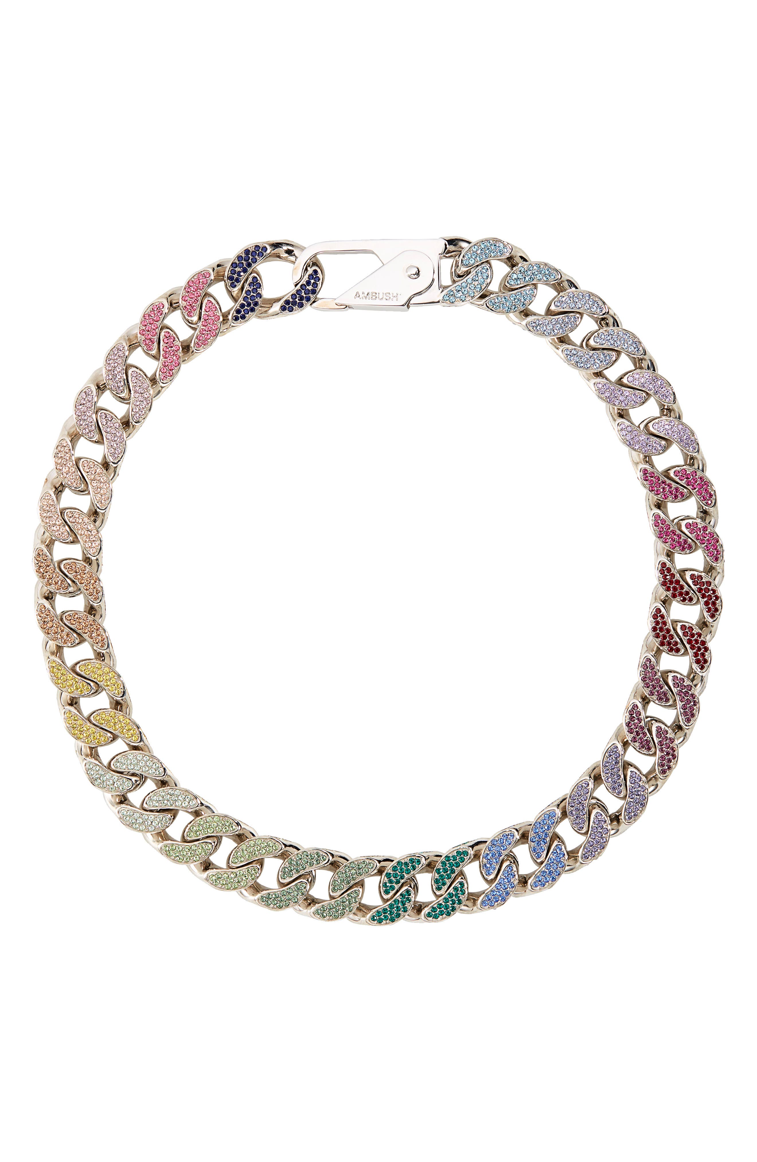 Ambush Carabiner Crystal Pav Curb Chain Necklace | Nordstrom