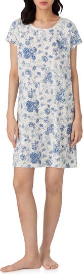 Lauren Ralph Lauren Monogram Short Sleeve Nightgown | Nordstrom