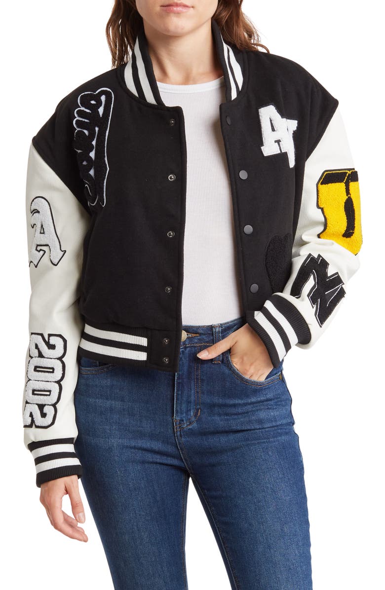 AZALEA WANG Patchwork Bomber Jacket | Nordstromrack