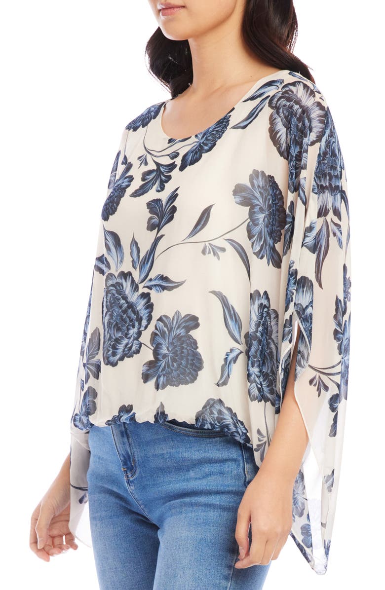 Karen Kane Floral Blouson Scarf Top | Nordstromrack