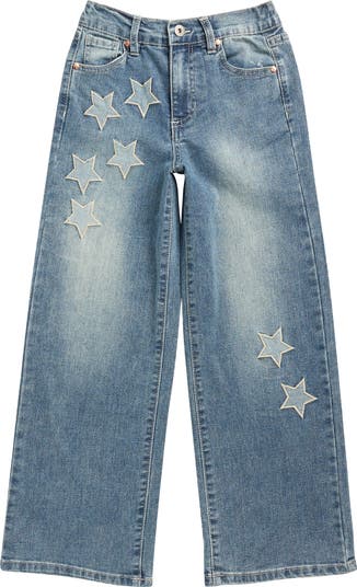 YMI Kids' Star Patch Wide Leg Jeans | Nordstromrack