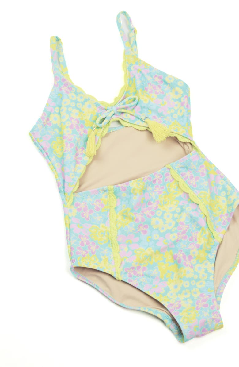 Shade Critters Kids' Watercolor Floral One-Piece Swimsuit | Nordstromrack