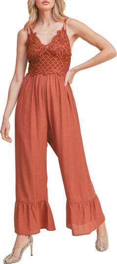 Lush Lace Bodice Wide Leg Jumpsuit | Nordstromrack