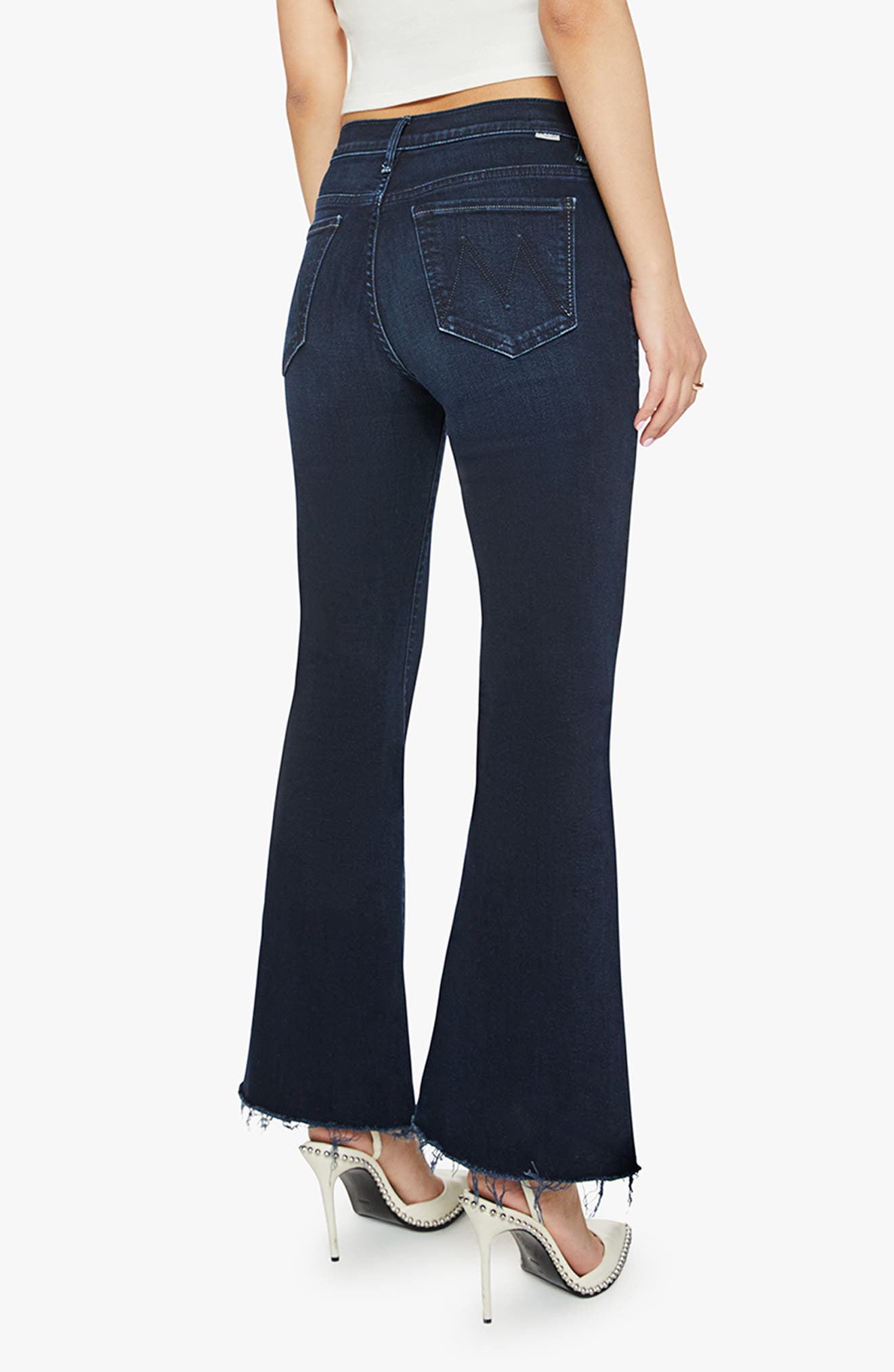 MOTHER Lil' High Waist Raw Hem Wide Leg Jeans | Nordstrom
