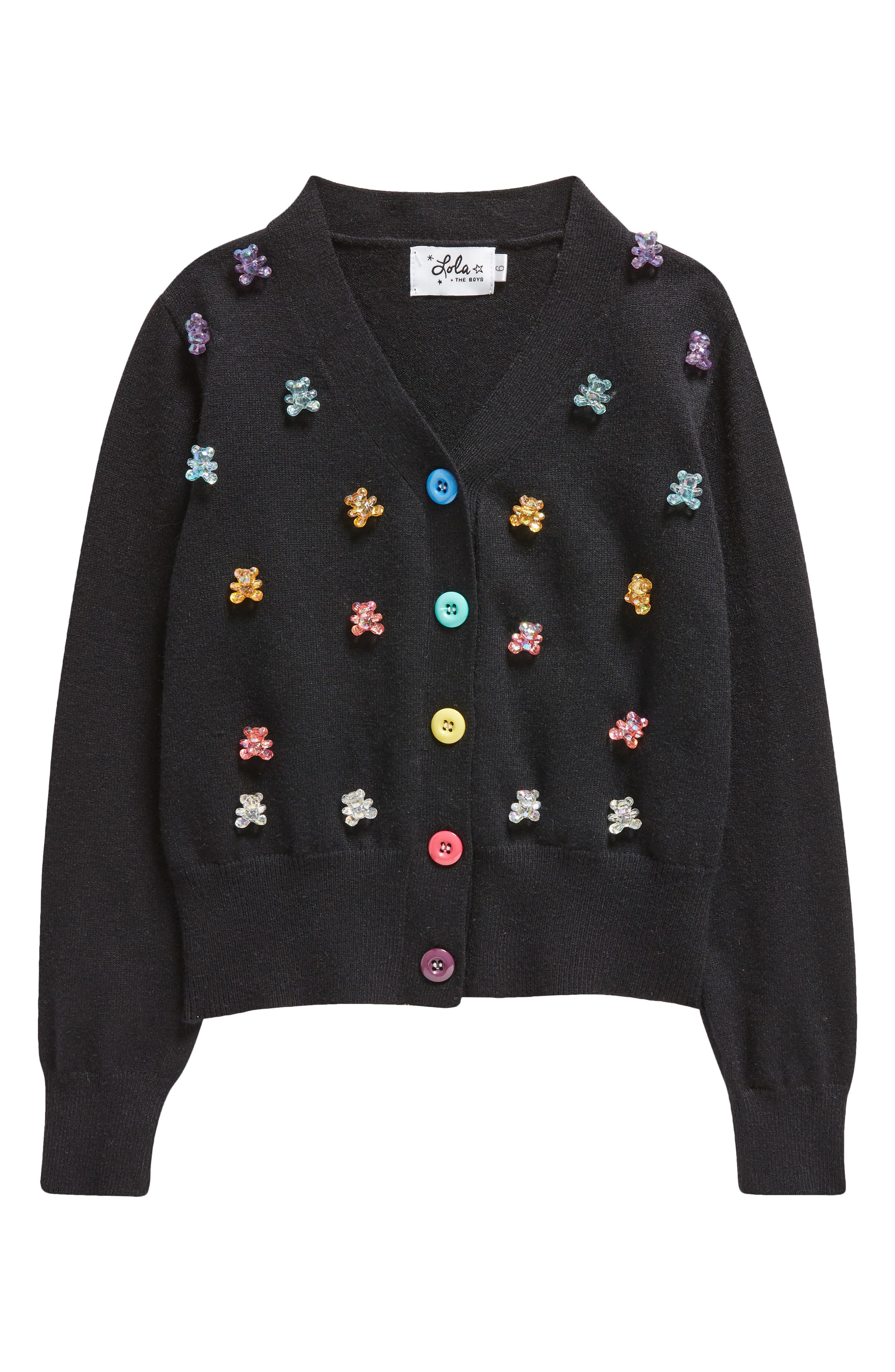 Lola + The Boys Kids' Gummy Bear Embellished Cardigan | Nordstromrack
