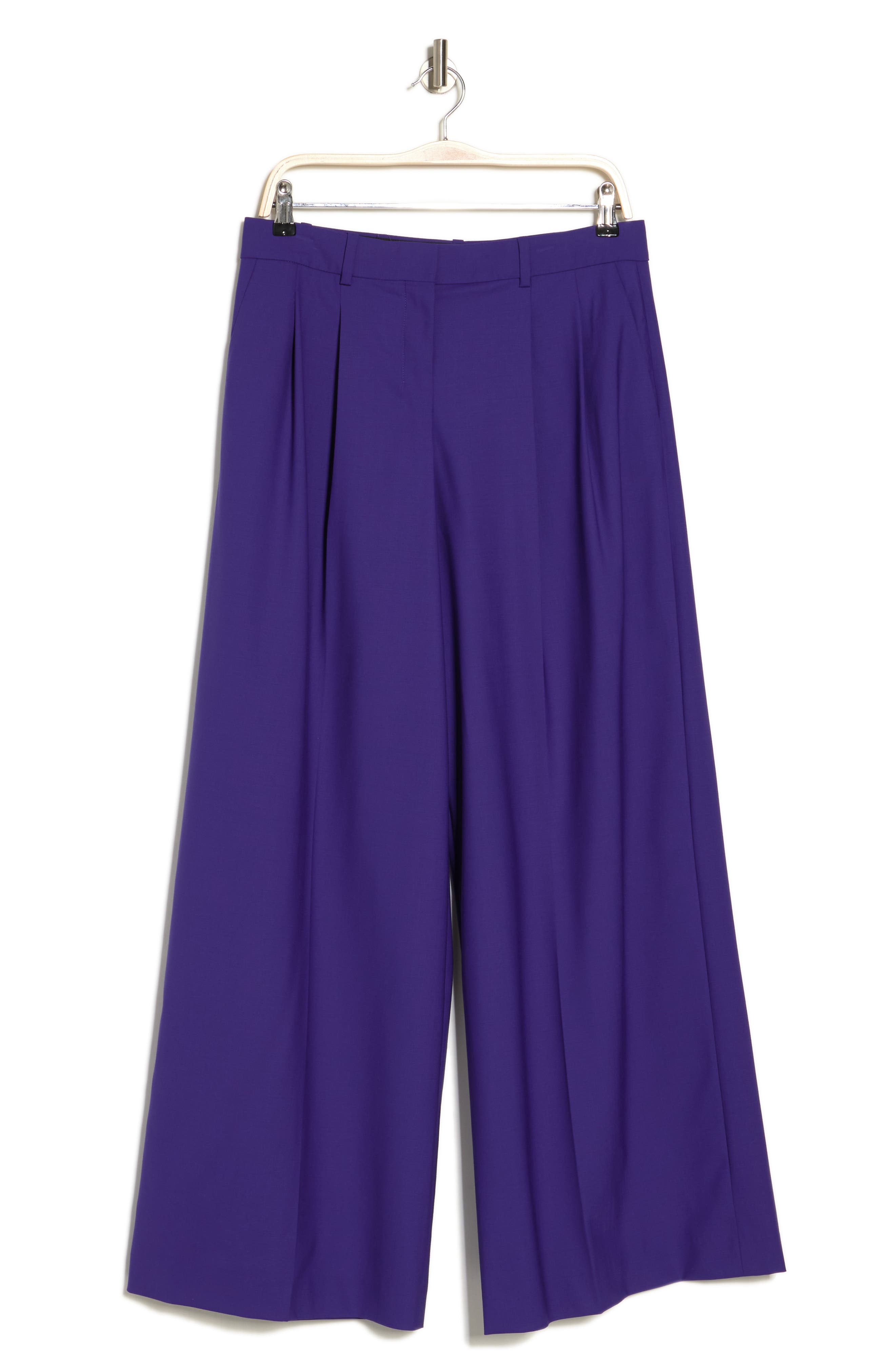 Theory Wool Blend Pleated Pants (Women) | Nordstromrack