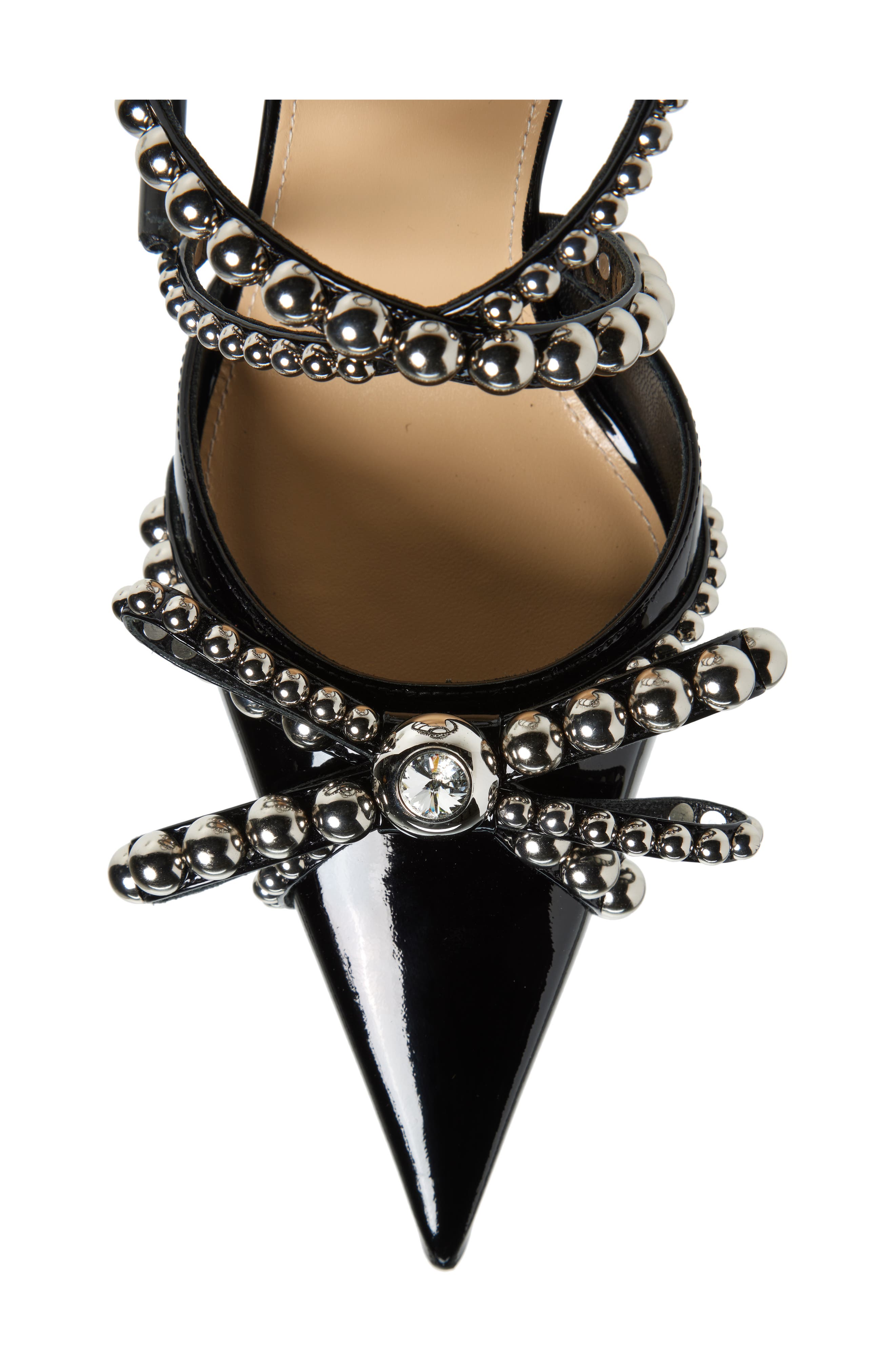 Mach & Mach Studded Crystal Bow Ankle Strap Pump (Women) | Nordstromrack