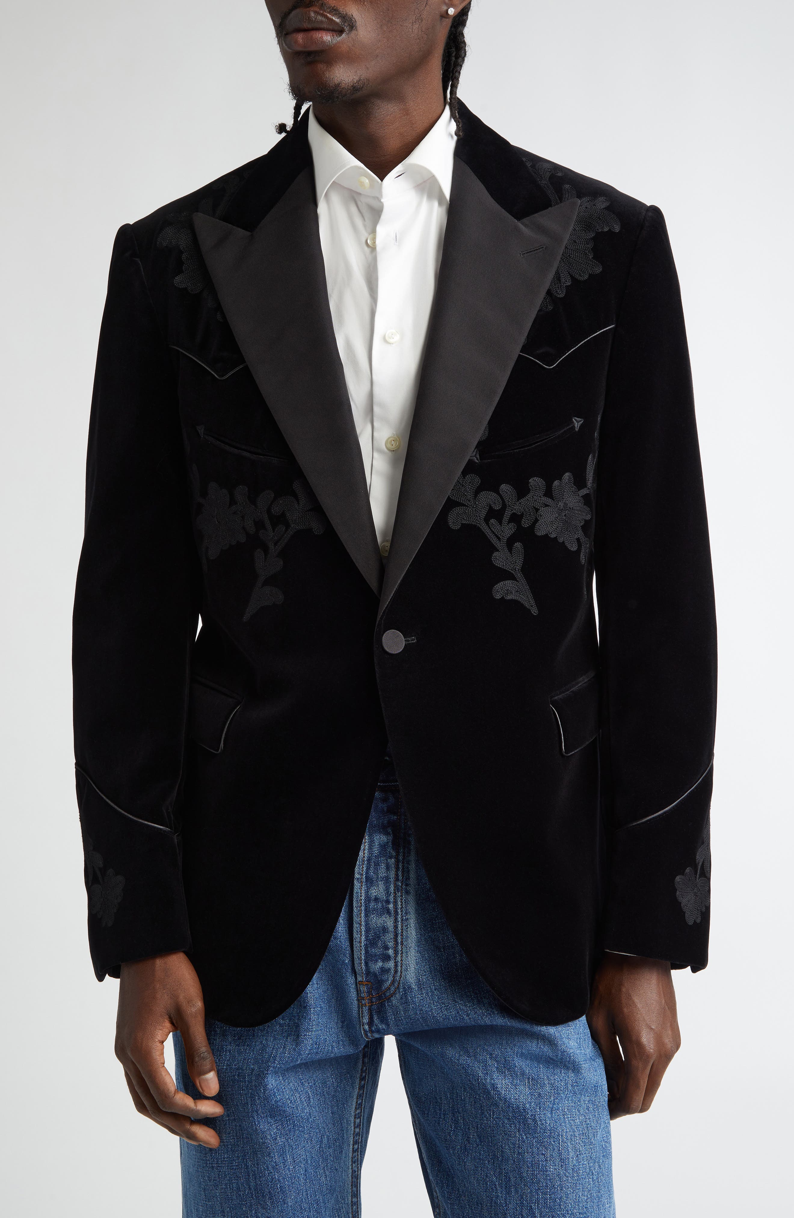 Embroidered Velvet Western Tuxedo Jacket (Men) | Nordstrom