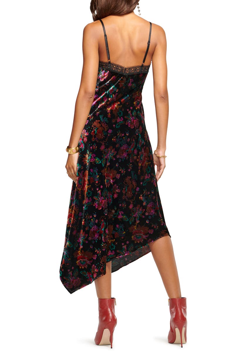 Ramy Brook Mariana Floral Handkerchief Hem Velvet & Lace Slipdress ...