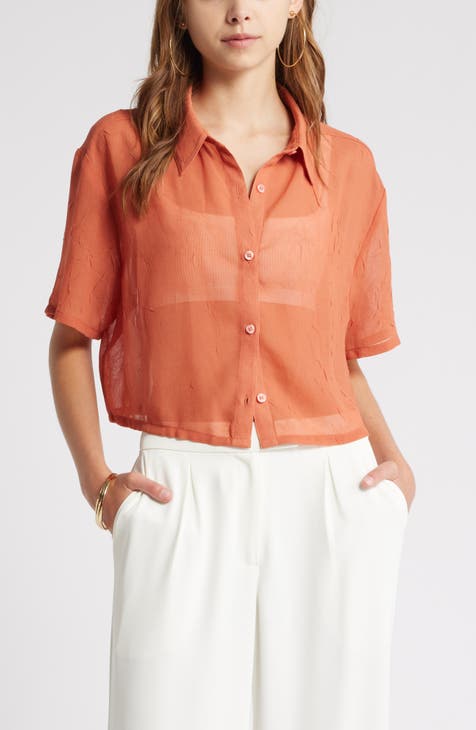 Button-Up Crop Tops for Women | Nordstrom Rack