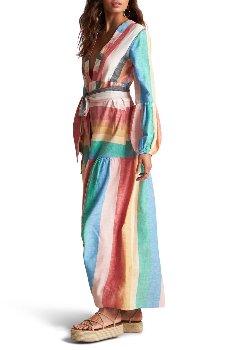 Billabong x Sincerely Jules Mix it Up Stripe Long Sleeve Maxi Dress ...
