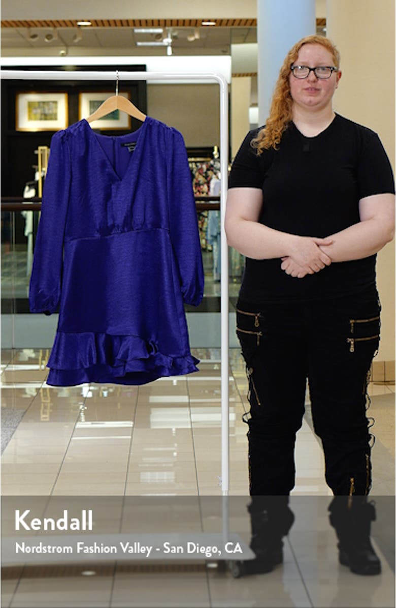 French Connection Denney Long Sleeve Satin Cocktail Dress | Nordstromrack