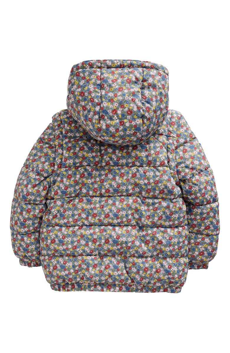 Mini Boden Kids' Print Puffer Jacket with High Pile Fleece Lining ...