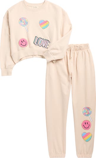 Jessica Simpson Kids' Après Ski Fleece Sweatshirt & Joggers Set ...