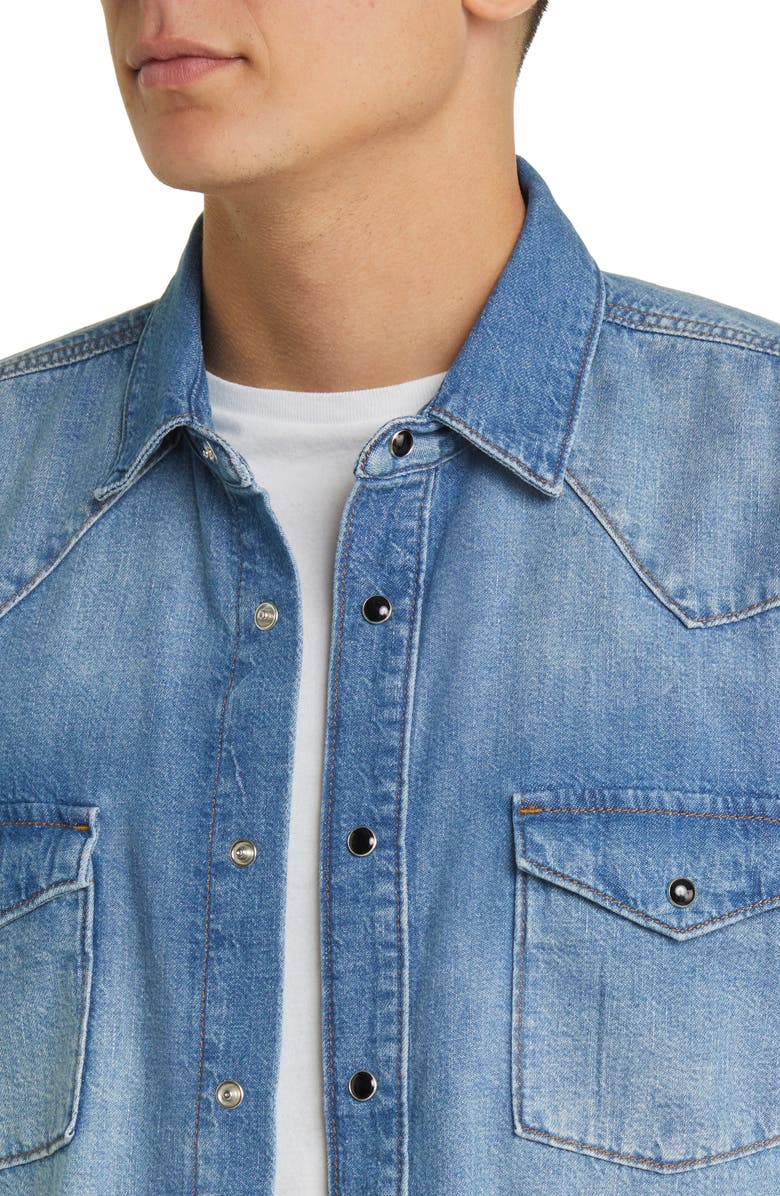 FRAME Western Denim Snap Front Shirt | Nordstromrack