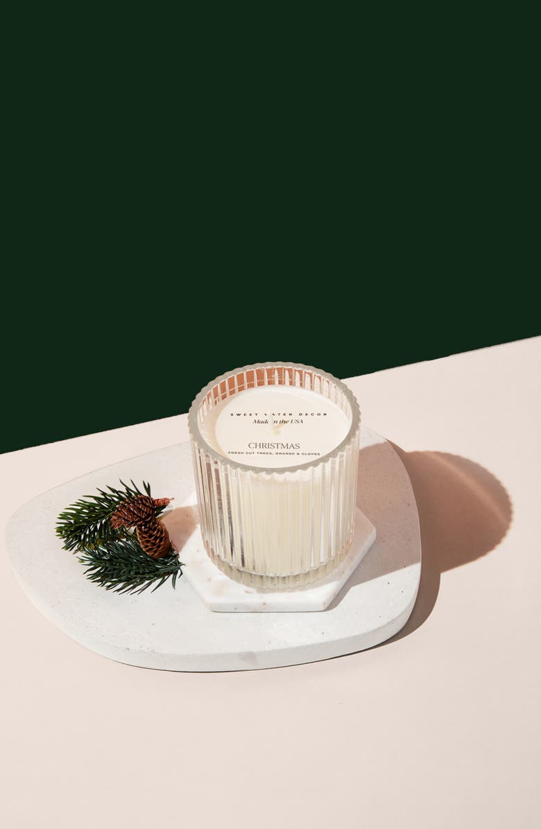 SWEET WATER DECOR Christmas Rib Glass Candle | Nordstromrack